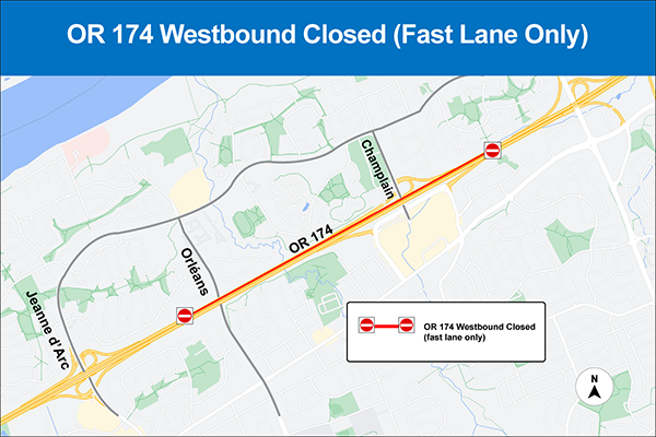 OR 174 westbound - Lane reduction | OC Transpo