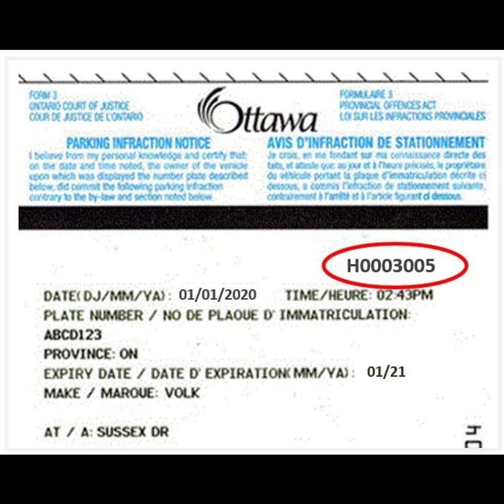 Where to find your ticket or infraction number? - Example tickets ...