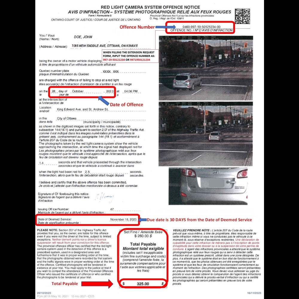 Where to find your ticket or infraction number? - Example tickets ...